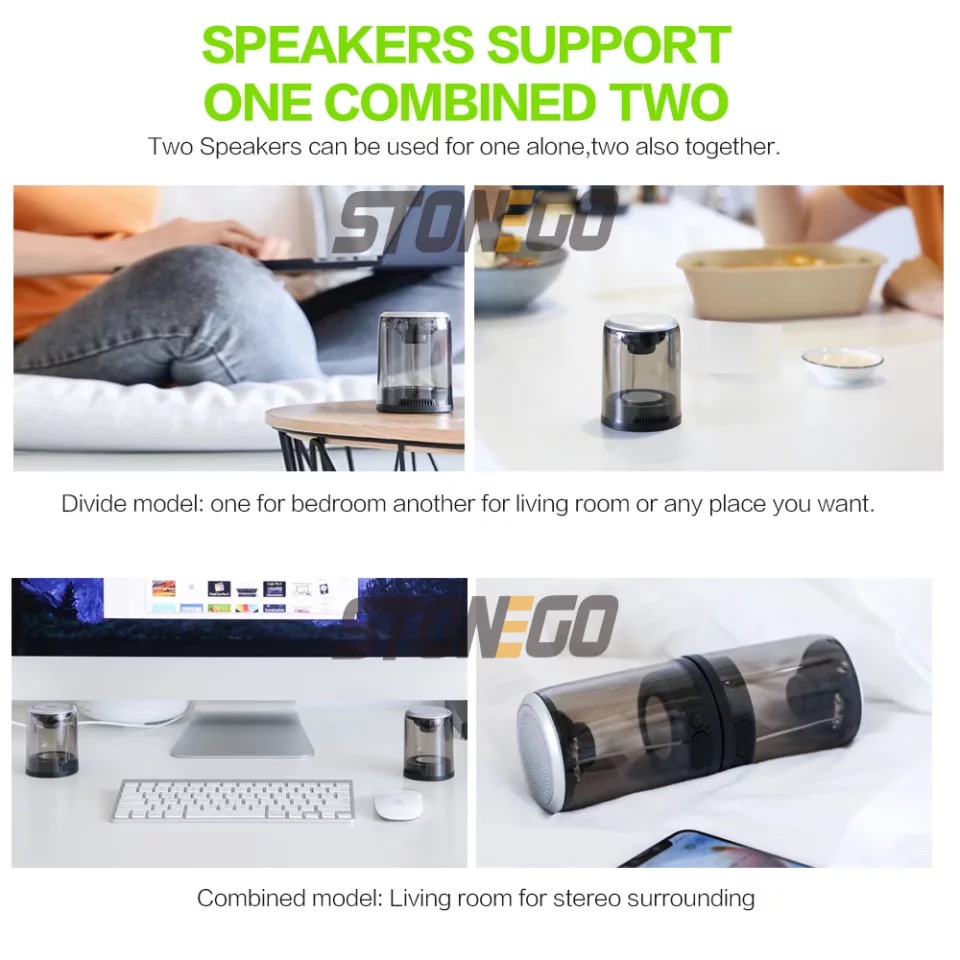اسپیکر بلوتوثی دوقلو مگنتی STONEGO True Wireless Speakers