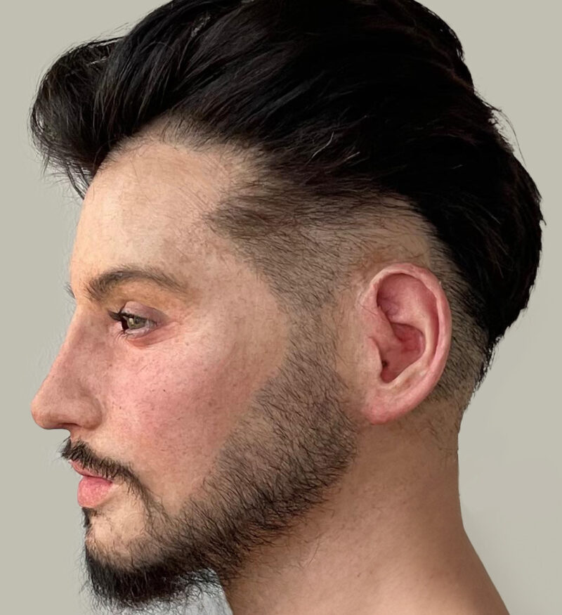 Handmade super realistic silicone male mask with hair - Turkey Metal Shop