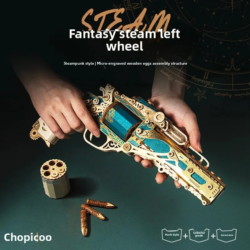 پازل هفت تیر استیمپانک Mechanical Revolver - ترکیه متال شاپ